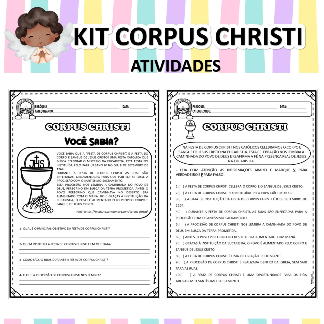 KIT CORPUS CHRISTI – Aleluia Kids – Catequese que Encanta e Evangeliza