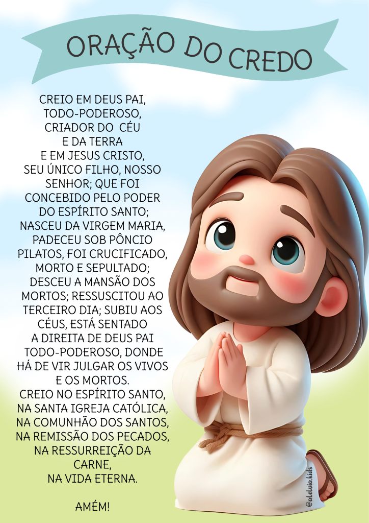 CARTAZ – ORAÇÃO DO CREDO – Aleluia Kids – Catequese que Encanta e ...